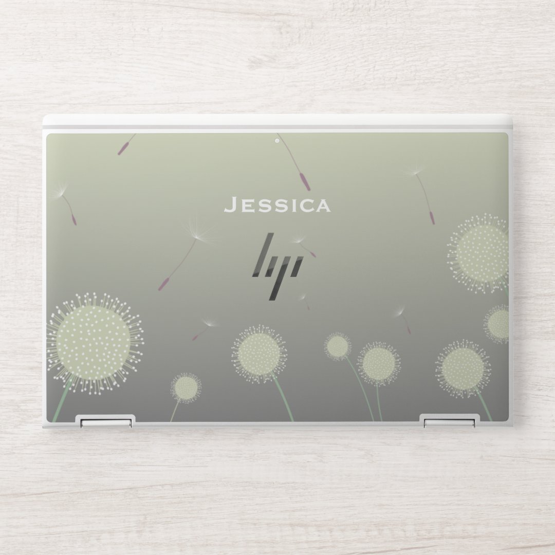 Modern Floating Dandelion Seeds Art HP Laptop Skin | Zazzle