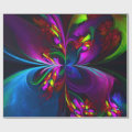 Modern Floral Abstract Art Red Blue Pattern #15 Wrapping Paper | Zazzle