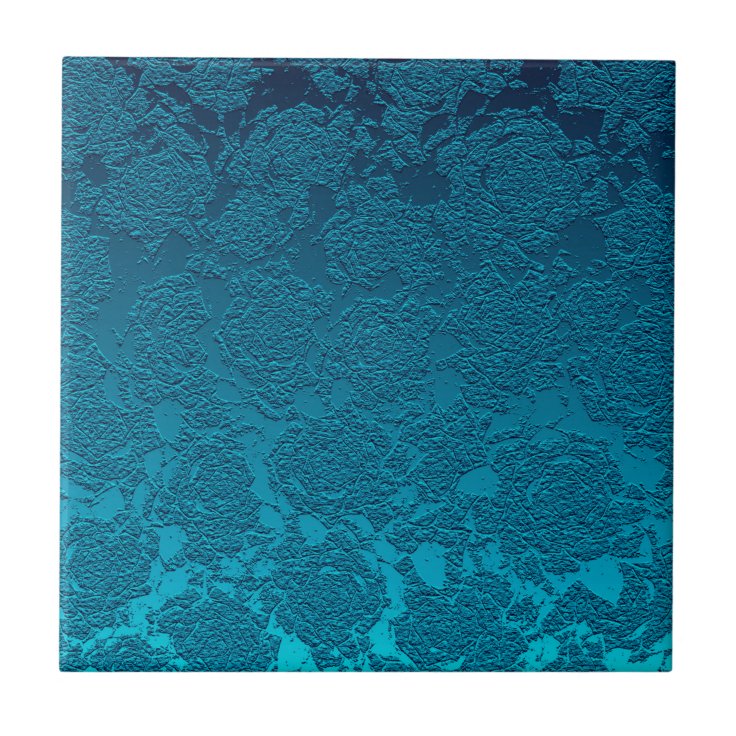 Modern Floral Blue Teal Pattern Ceramic Tile | Zazzle