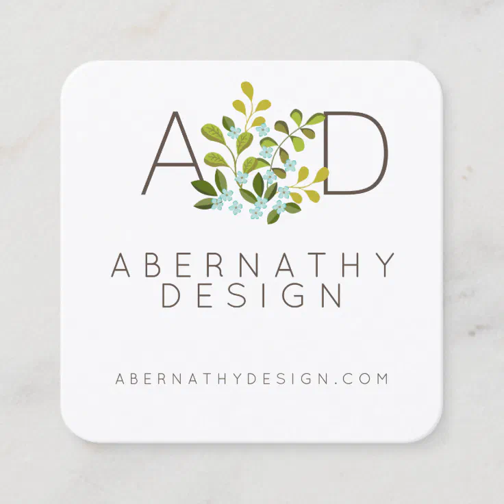 Modern Floral Contemporary Natural Design Card | Zazzle