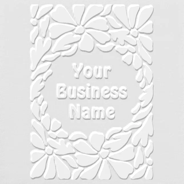 Modern Floral Custom Small Business Embosser | Zazzle