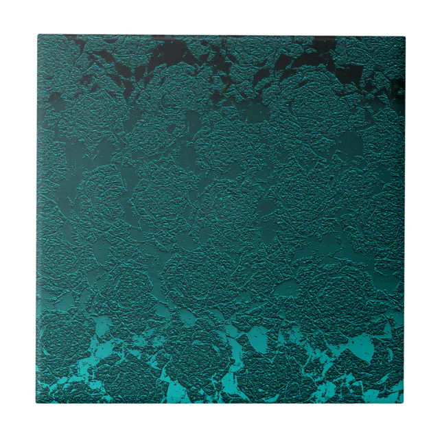 Modern Floral Dark Teal Green Pattern Ceramic Tile | Zazzle
