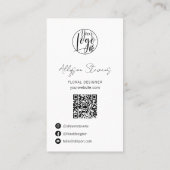 Modern floral designer house plant logo qr code business card | Zazzle