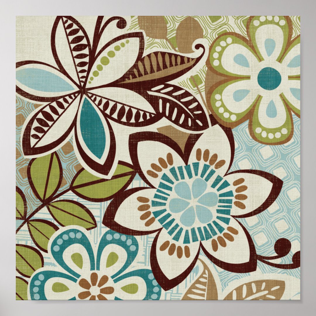 Modern Floral Designs Poster | Zazzle
