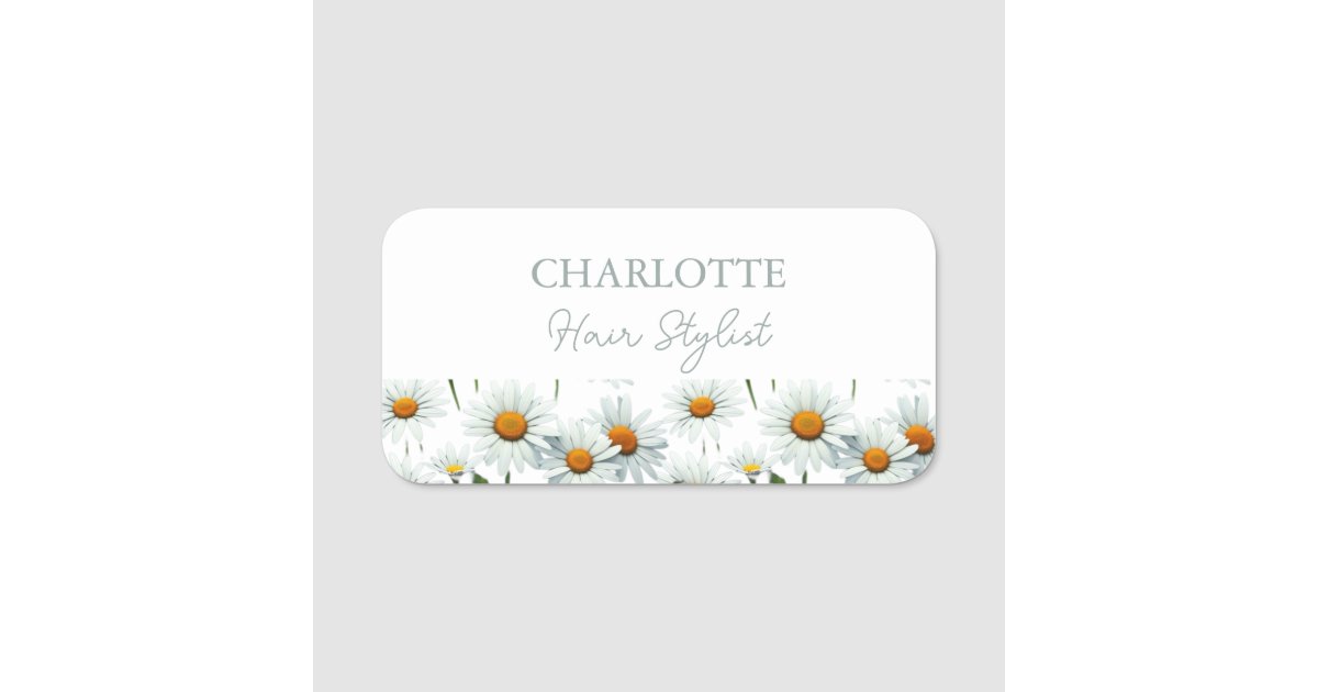 Modern Floral Employee Staff Name Tag | Zazzle