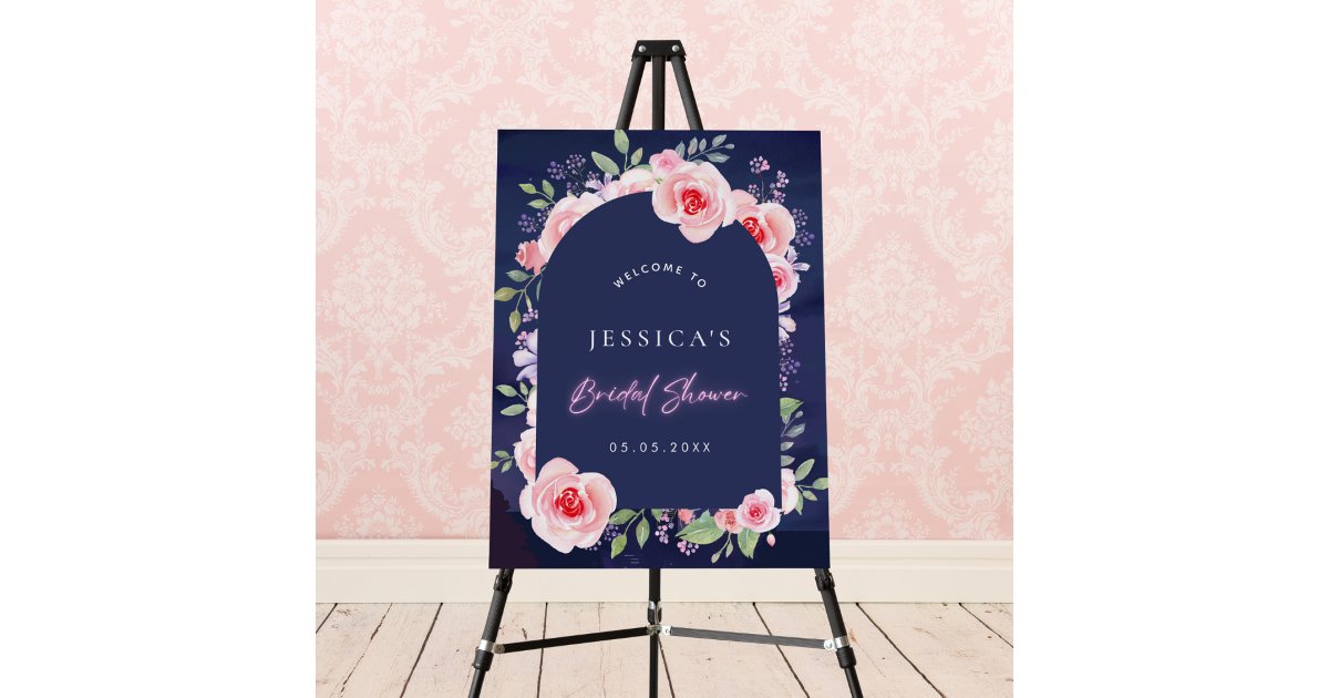 Modern Floral Fantasy Bridal Shower Welcome Sign | Zazzle