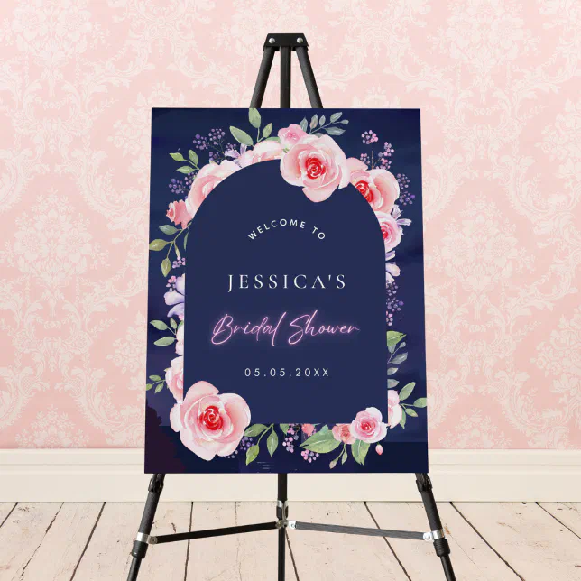 Modern Floral Fantasy Bridal Shower Welcome Sign | Zazzle