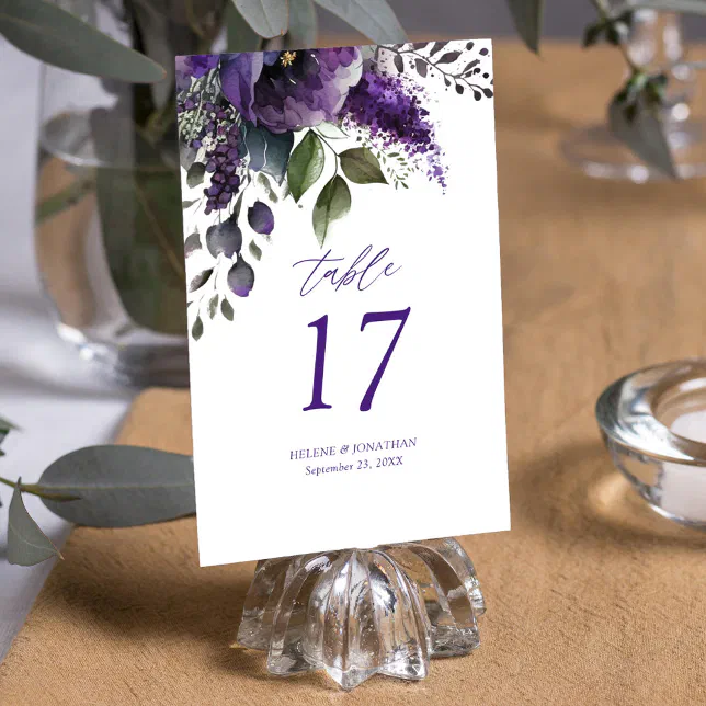 Modern Floral Garden Botanical Elegant Wedding Table Number | Zazzle