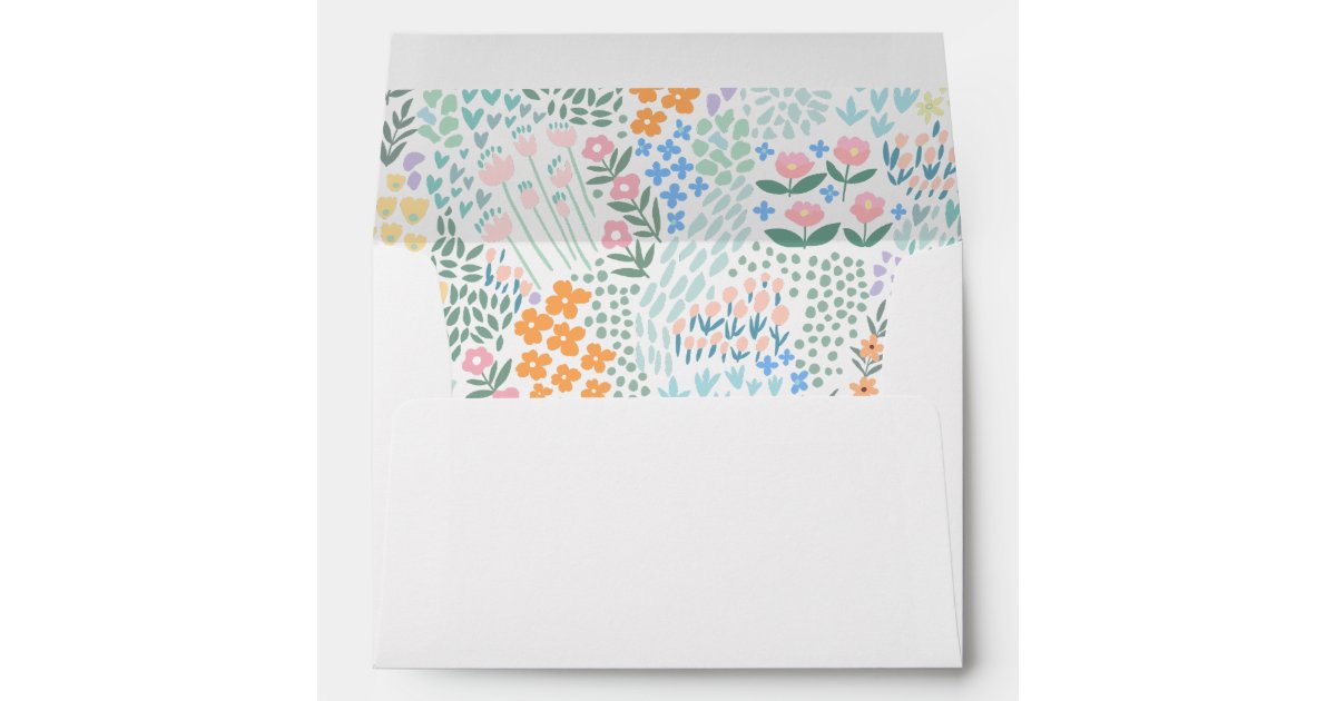 Modern Floral Girl Baby Shower Return Address Envelope | Zazzle