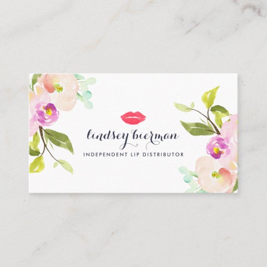 Modern Floral Lip Product Distributor Business Card | Zazzle.com