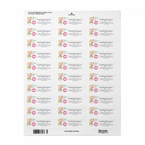 Modern Floral Lip Product Distributor Labels | Zazzle