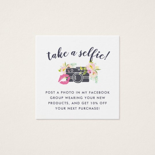 Modern Floral Lip Product Distributor Selfie Cards | Zazzle.com