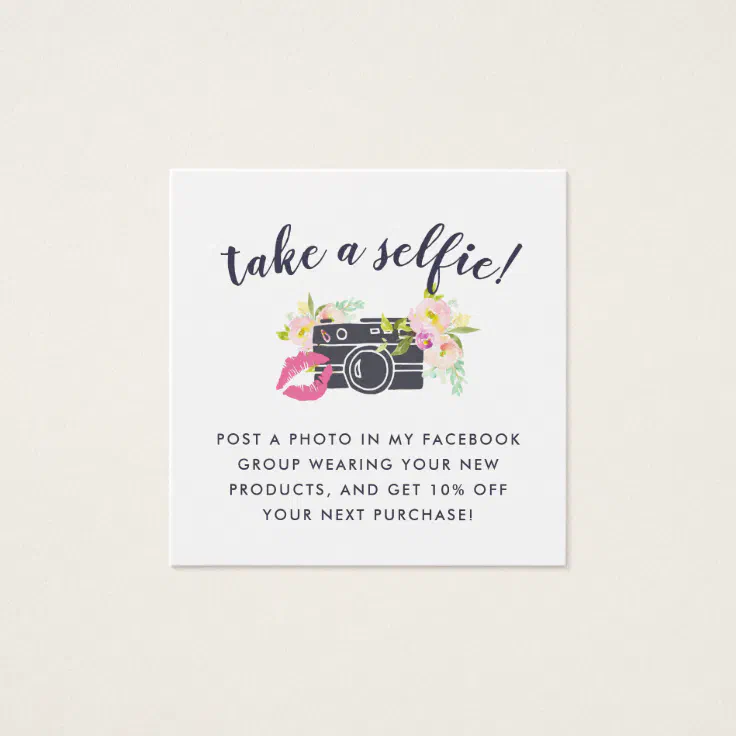 Modern Floral Lip Product Distributor Selfie Cards | Zazzle
