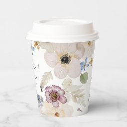Modern Floral Paper Cups | Zazzle