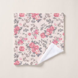 Modern Floral Rose Bath Towel Set | Zazzle