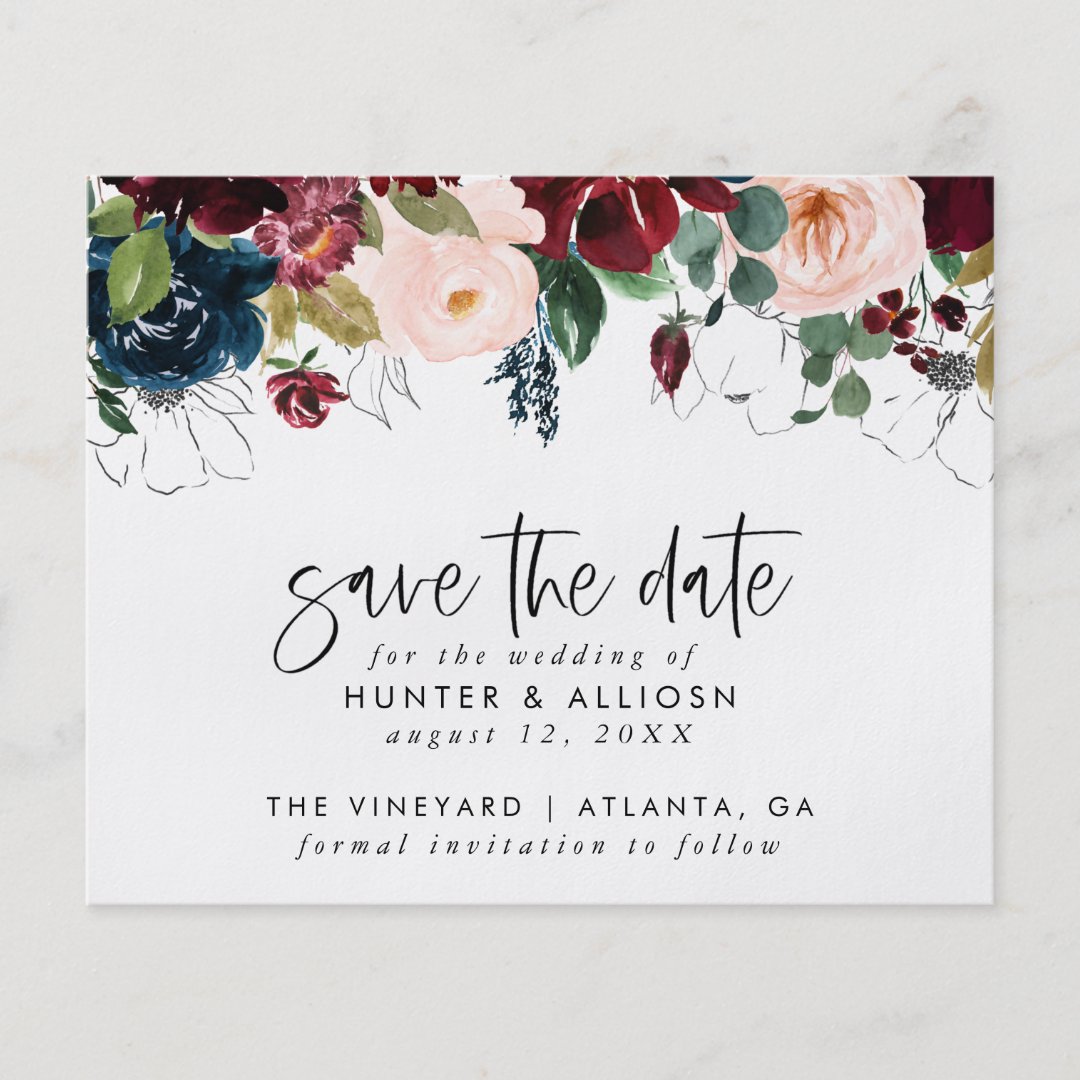 Modern Floral Save The Save The Date | Budget Flyer | Zazzle