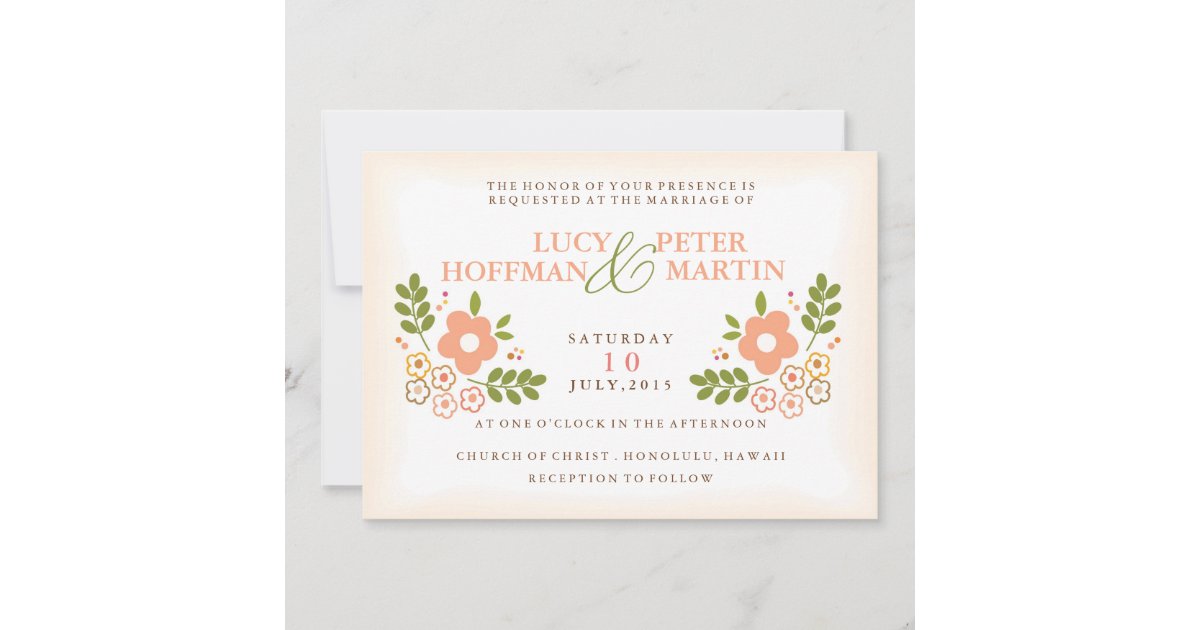 Modern Floral Spring Wedding Invitations | Zazzle