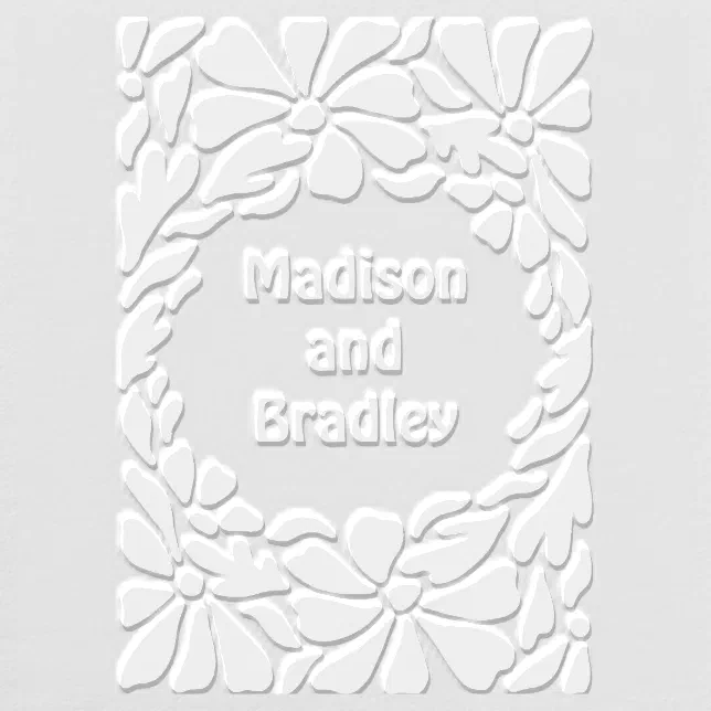 Modern Floral Trendy Wedding Personalized Embosser | Zazzle