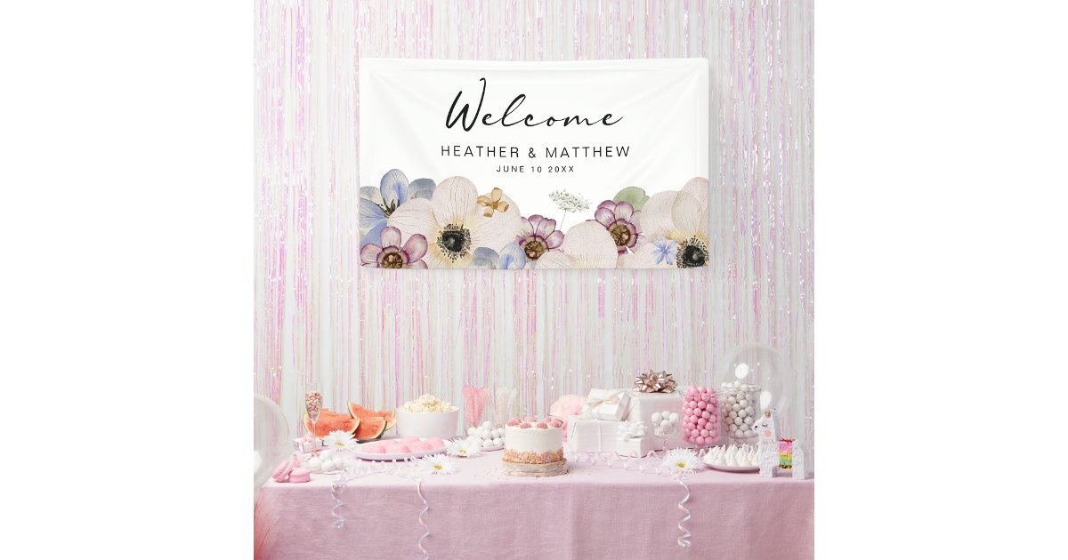 Modern Floral Welcome Banner | Zazzle