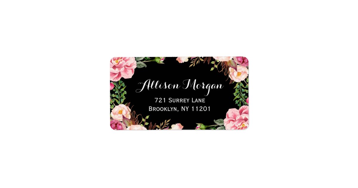 Modern Floral Wrapping Classy and Romantic Label | Zazzle