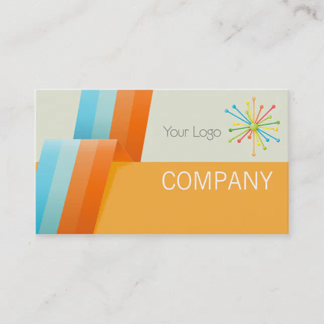 Modern folded paper business card | Zazzle