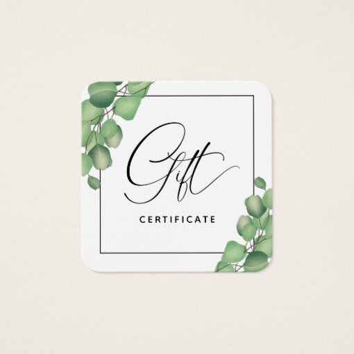 Modern Foliage Simple Botanical Greenery Gift Card | Zazzle
