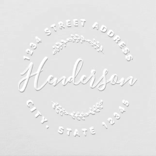 Modern Foliage Wedding Return Address Embosser | Zazzle