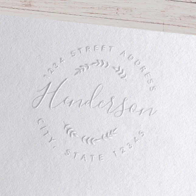 Modern Foliage Wedding Return Address Embosser | Zazzle