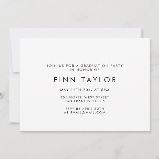 Modern font graduation party photo invitation | Zazzle