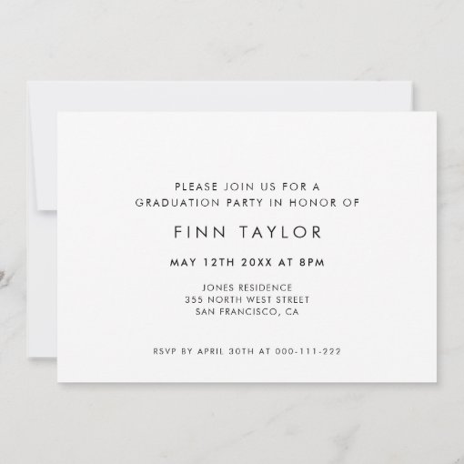 Modern font graduation party photo invitation | Zazzle