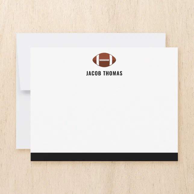 Modern Football Personalized Flat Note Card | Zazzle