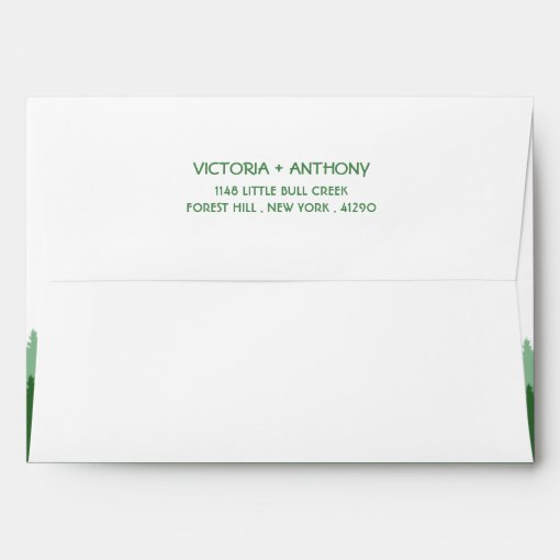Modern Forest Range Woodland Wedding Envelope | Zazzle