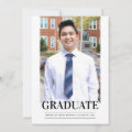 Modern Formal GRADUATE Grad Cap Photo Graduation Announcement | Zazzle