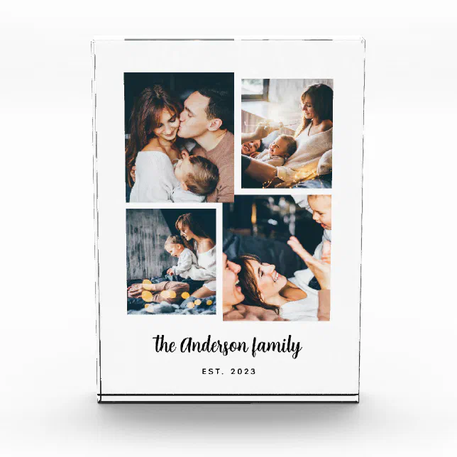 Modern Four Photo Collage | Photo Block | Zazzle