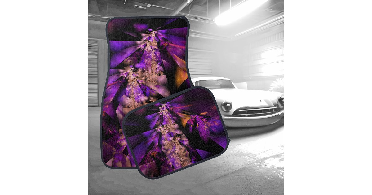 Best Car Floor Mats Abstract Black Purple Car Floor Mats Choose Colors ...