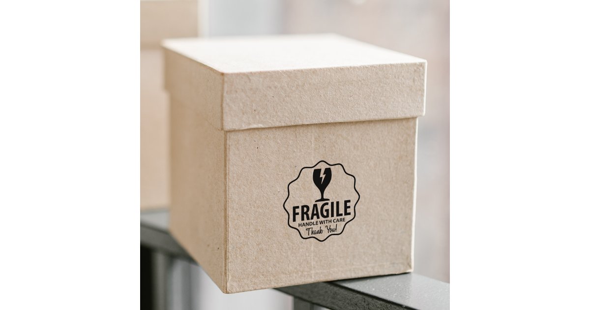 Modern Fragile, Packaging Rubber Stamp | Zazzle