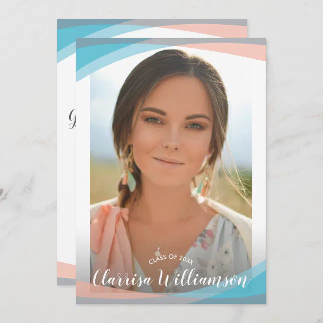 Modern Frame Grad Photo Graduation Announcement | Zazzle