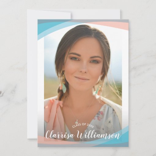 Modern Frame Grad Photo Graduation Announcement | Zazzle