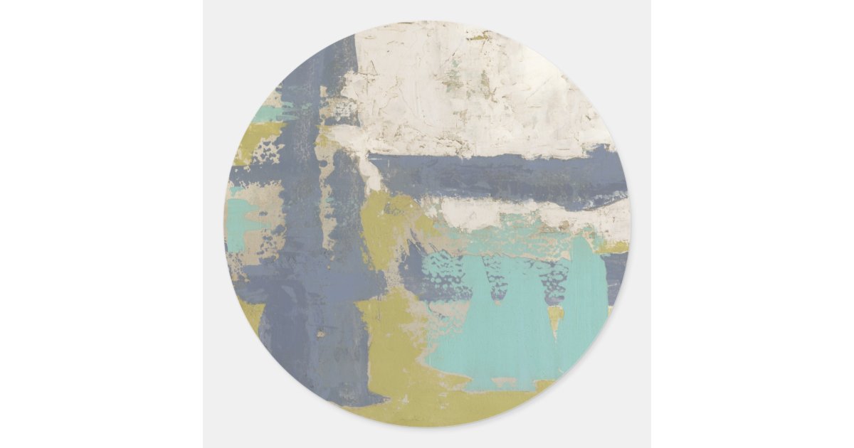 Modern Free Expression Painting Classic Round Sticker | Zazzle