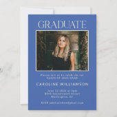 Modern French Blue Two Photo Graduation Party Invitation | Zazzle