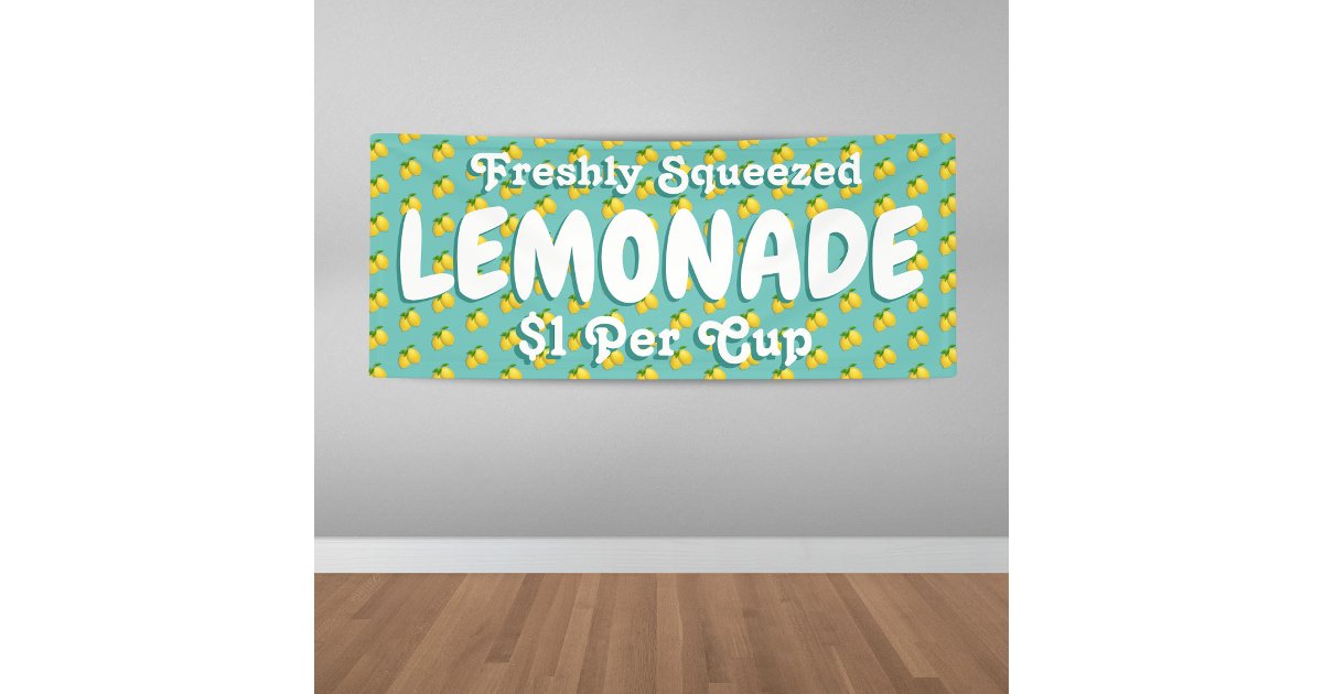 Modern Fresh Lemonade Stand Banner | Zazzle