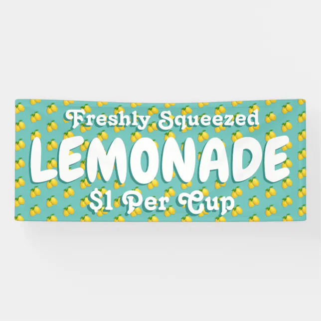 Modern Fresh Lemonade Stand Banner | Zazzle