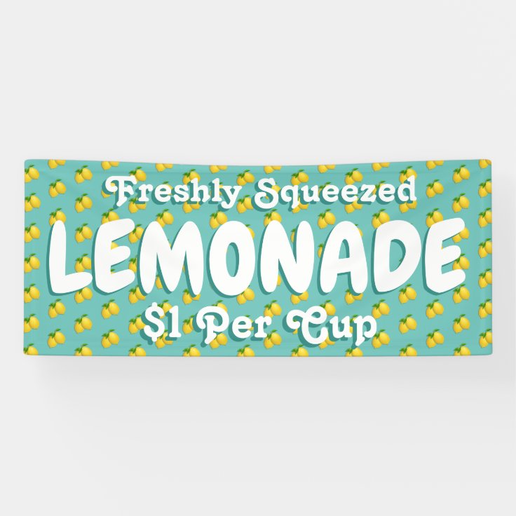 Modern Fresh Lemonade Stand Banner | Zazzle