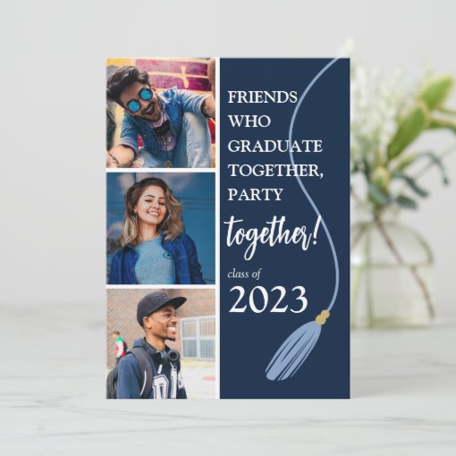 Modern 'Friends' Graduation Party Photo Collage Invitation | Zazzle