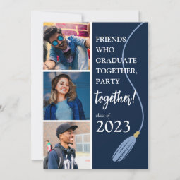 Modern 'Friends' Graduation Party Photo Collage Invitation | Zazzle