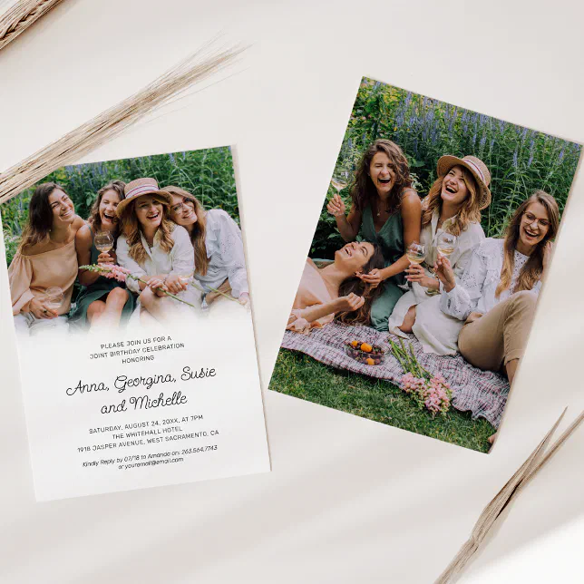 Modern Friends Joint Birthday Party Invitation | Zazzle