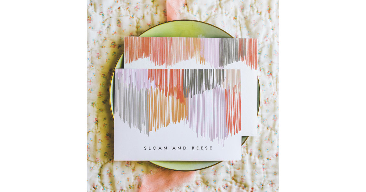 Modern Fringe Personalized Stationery Note Card | Zazzle