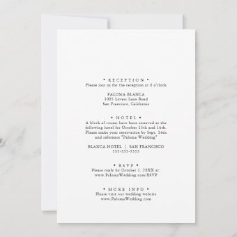 Modern Front & Back Wedding Invitation | Zazzle