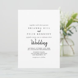 Modern Front & Back Wedding Invitation | Zazzle