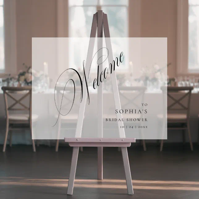 Modern Frosted Bridal Shower Welcome Acrylic Sign | Zazzle